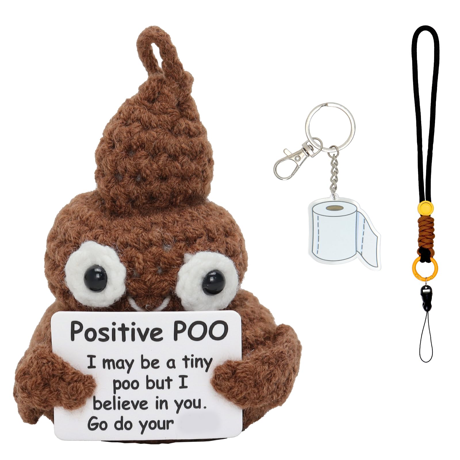 Positive Poo Funny Crochet Potato Partner with Positivity Affirmation ...