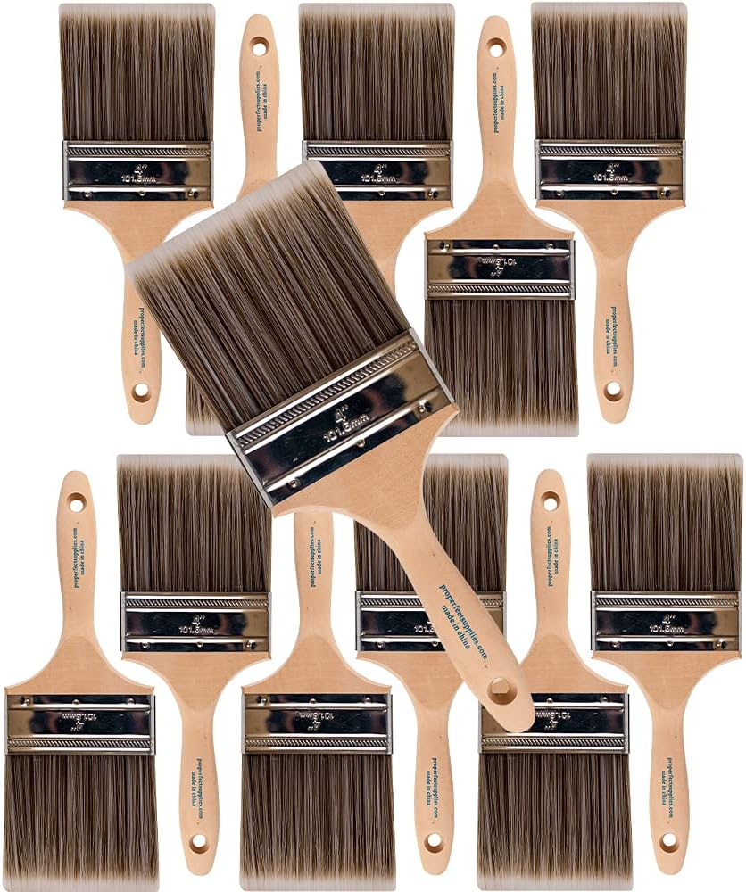 Amazon.com: 12PK 3 inch Flat Brush Premium Wall/Trim House Paint Brush ...