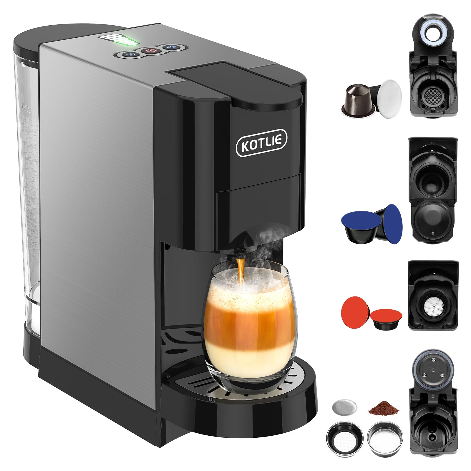 5 in 1 Espresso Single Serve Coffee Machine for Nespresso Original ...