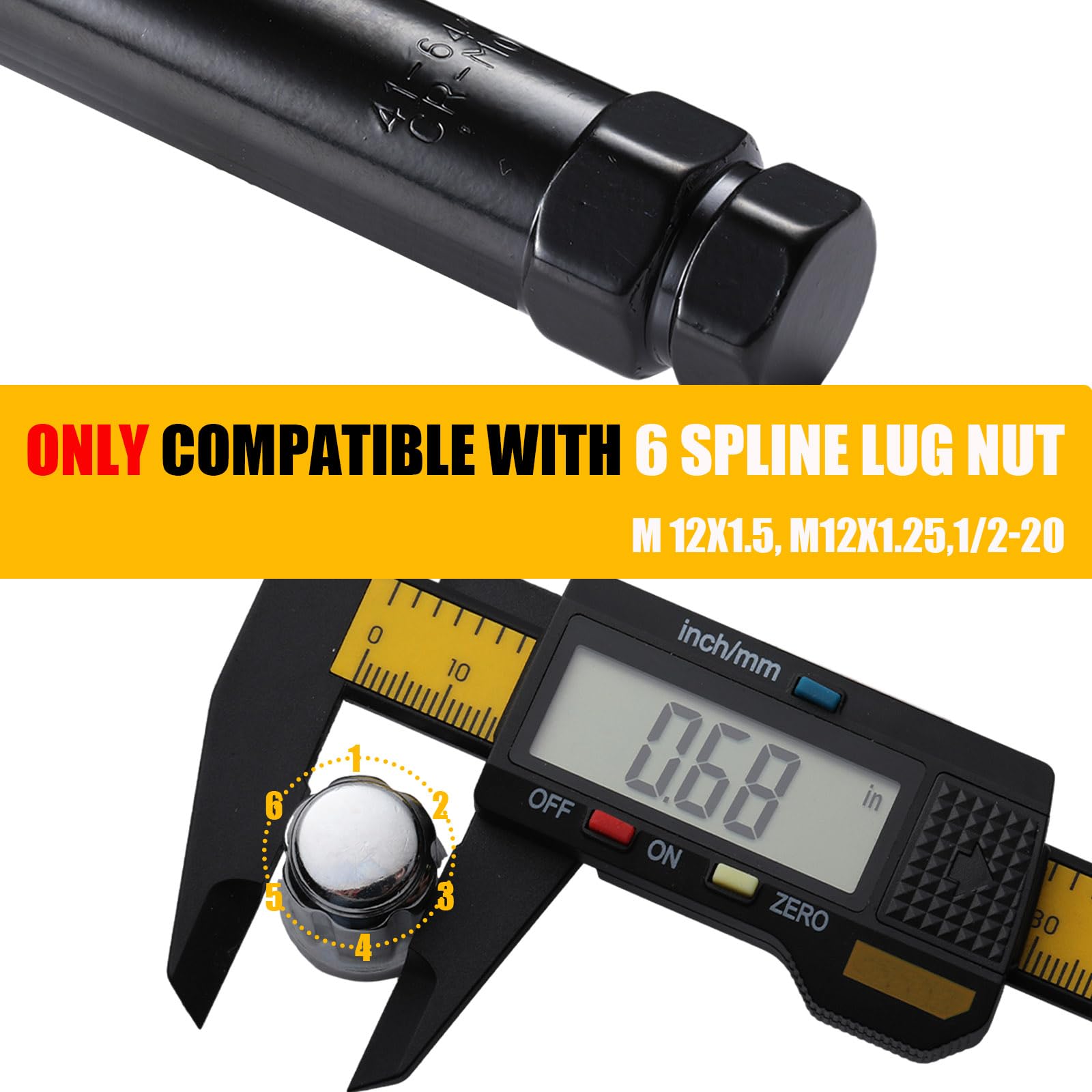 Snapklik.com : VEXPLO Small 6 Spline Lug Nut Key For Wrench Aftermarket ...