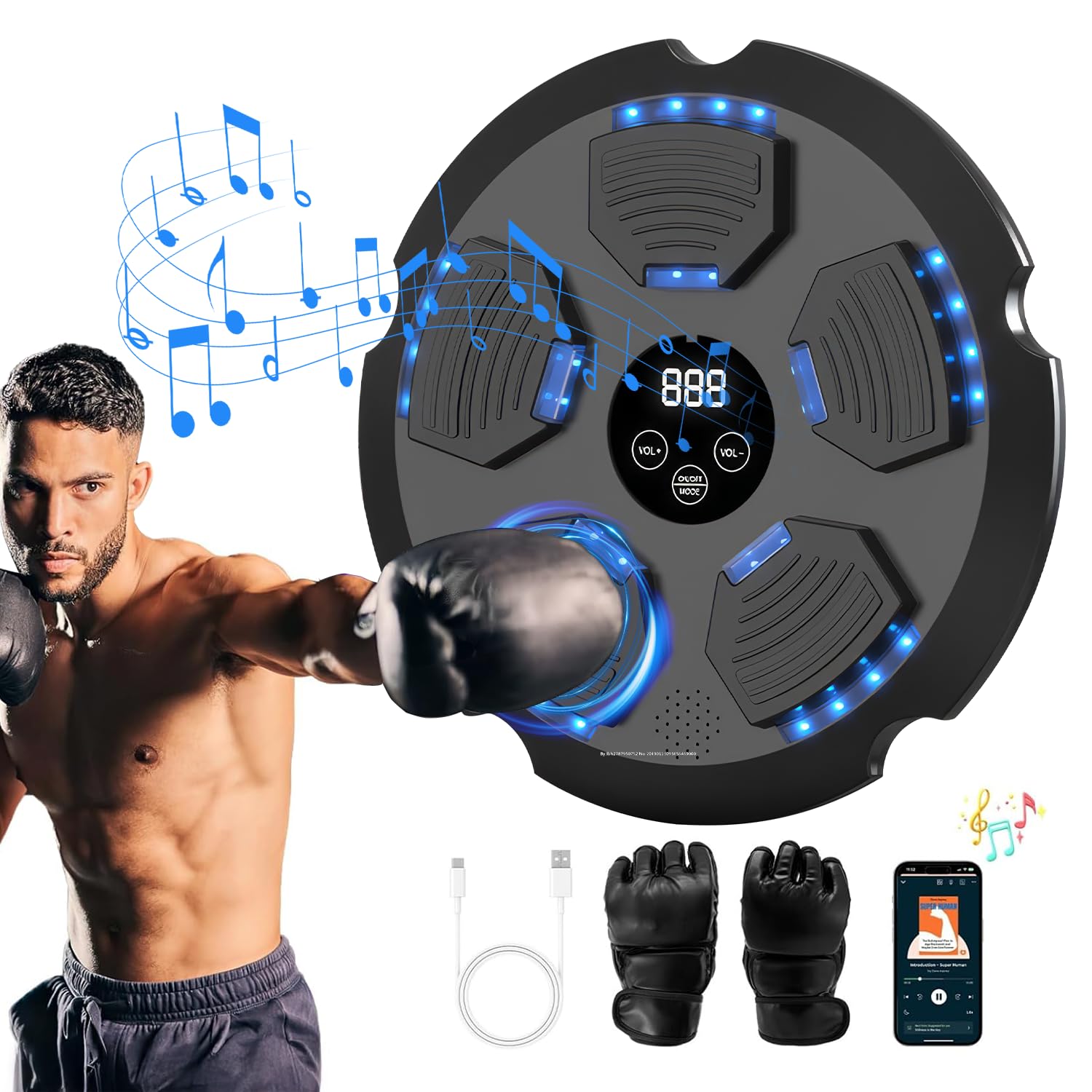 Máquina de Boxeo con Música Bluetooth Inteligente,Equipo de Boxeo ...