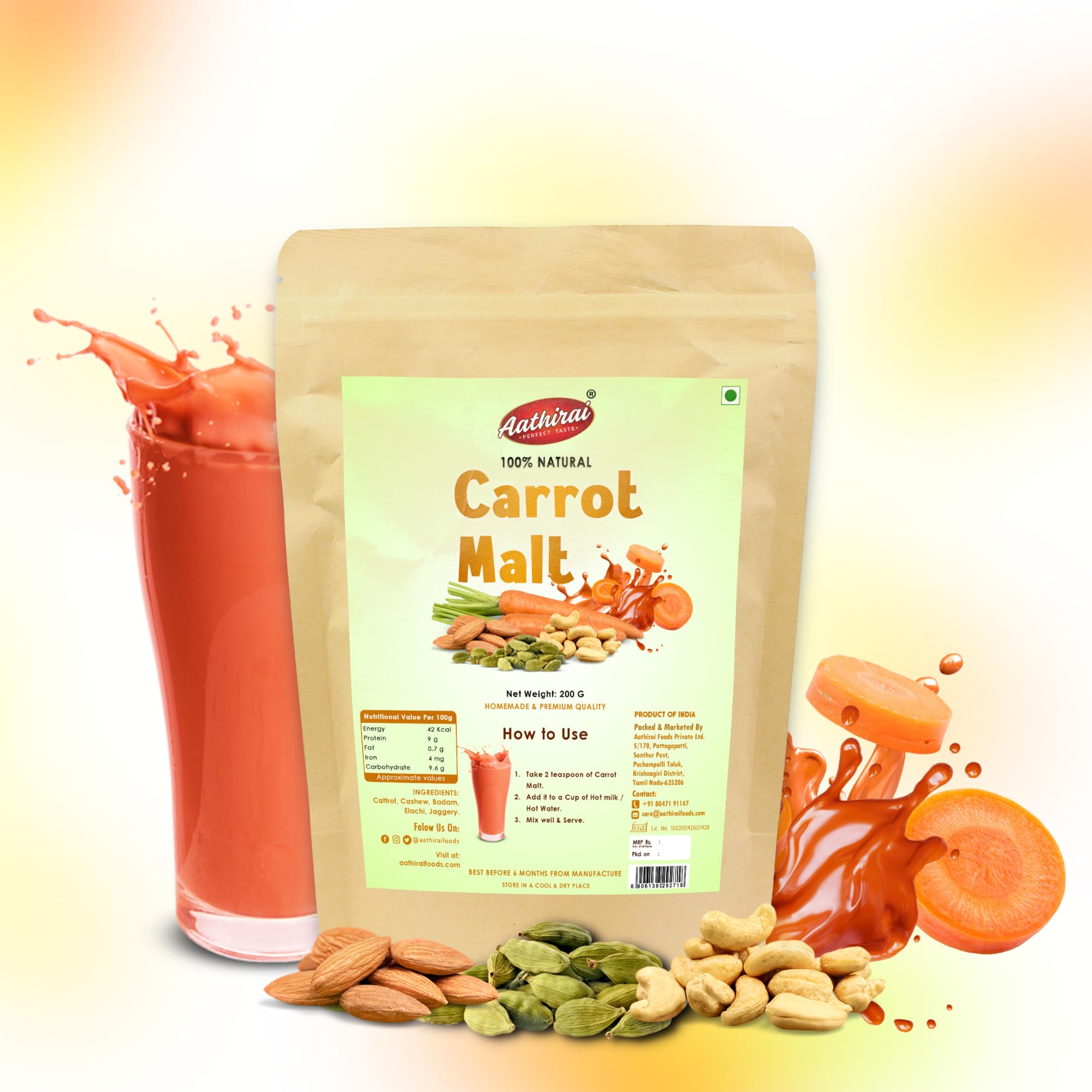 Aathirai Carrot Malt - 200 GMS | Health and Nutrition Drink Powder ...