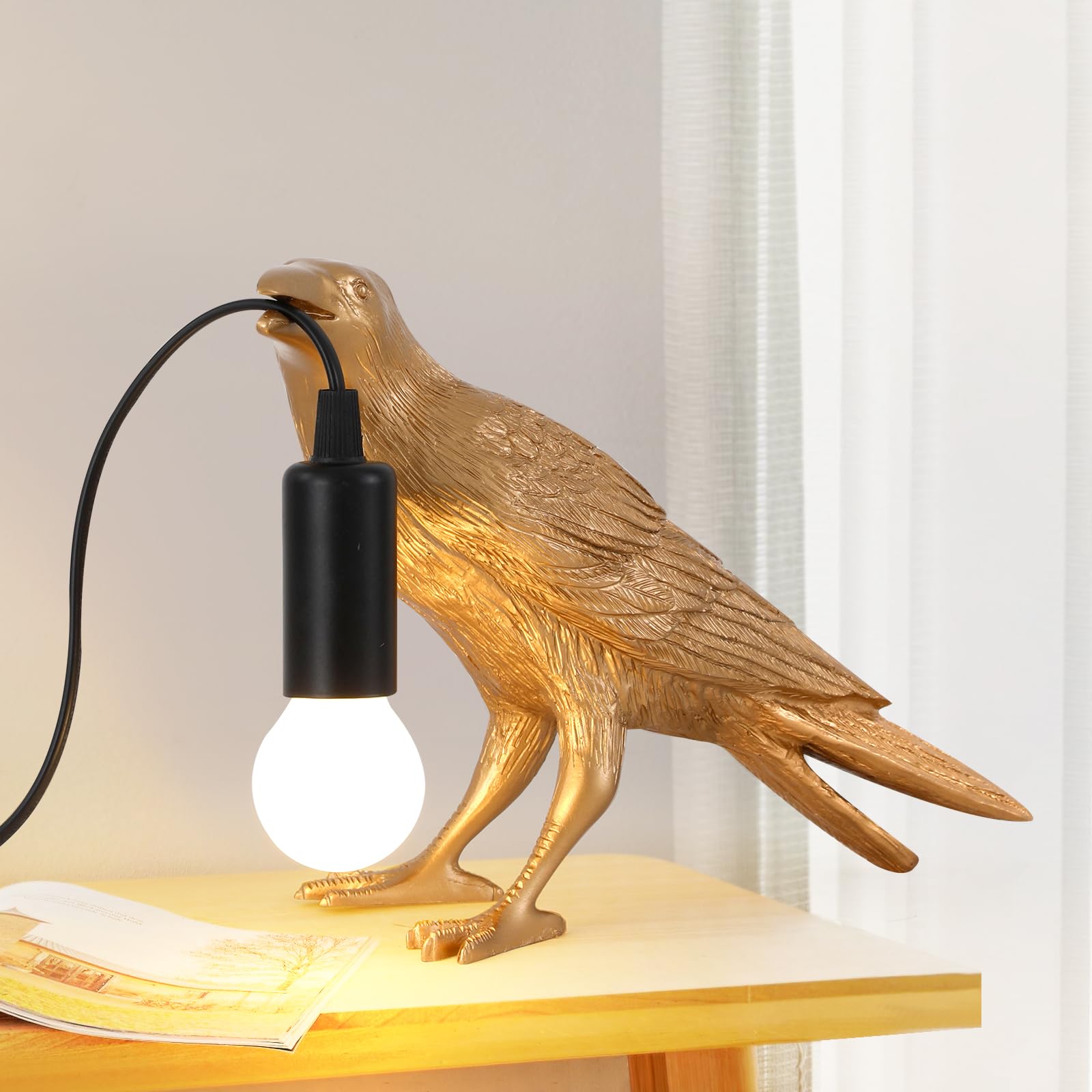 OVANUS Crow Lamp - Raven Lamp Adjustable Brightness with Bulb, Gothic ...