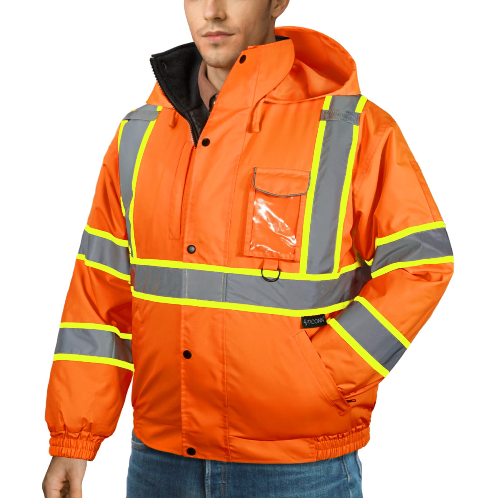 Snapklik.com : TICONN Hi Vis Rain Jacket, Waterproof Reflective Safety ...