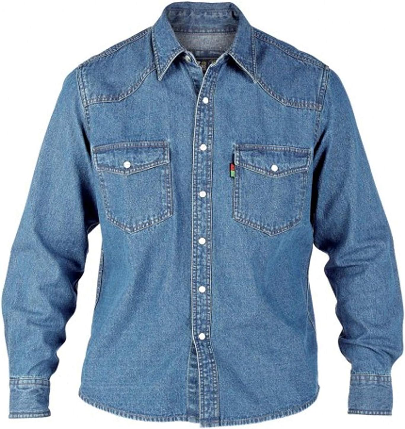 Duke Stonewashed Long Sleeve Denim Shirt (Standard & King Sizes) L ...