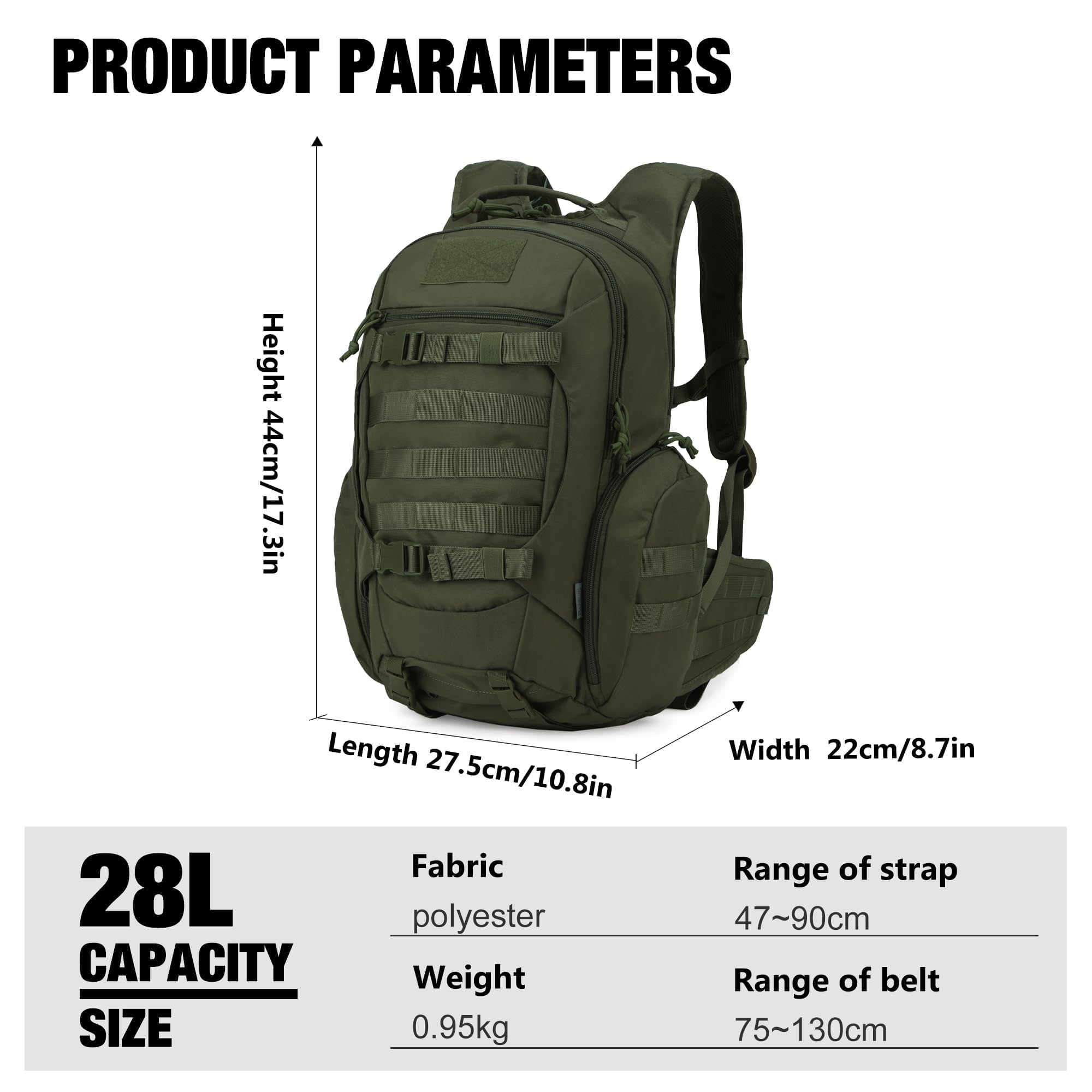 Mardingtop Tactical Backpack for Men,Military Molle Backpack for Hiking ...
