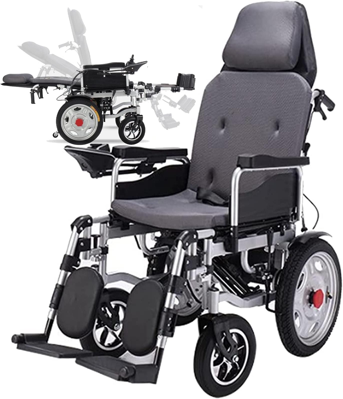 Amazon.com: 90-180° Lie Flat Wheelchairs Folding Car with High Back ...
