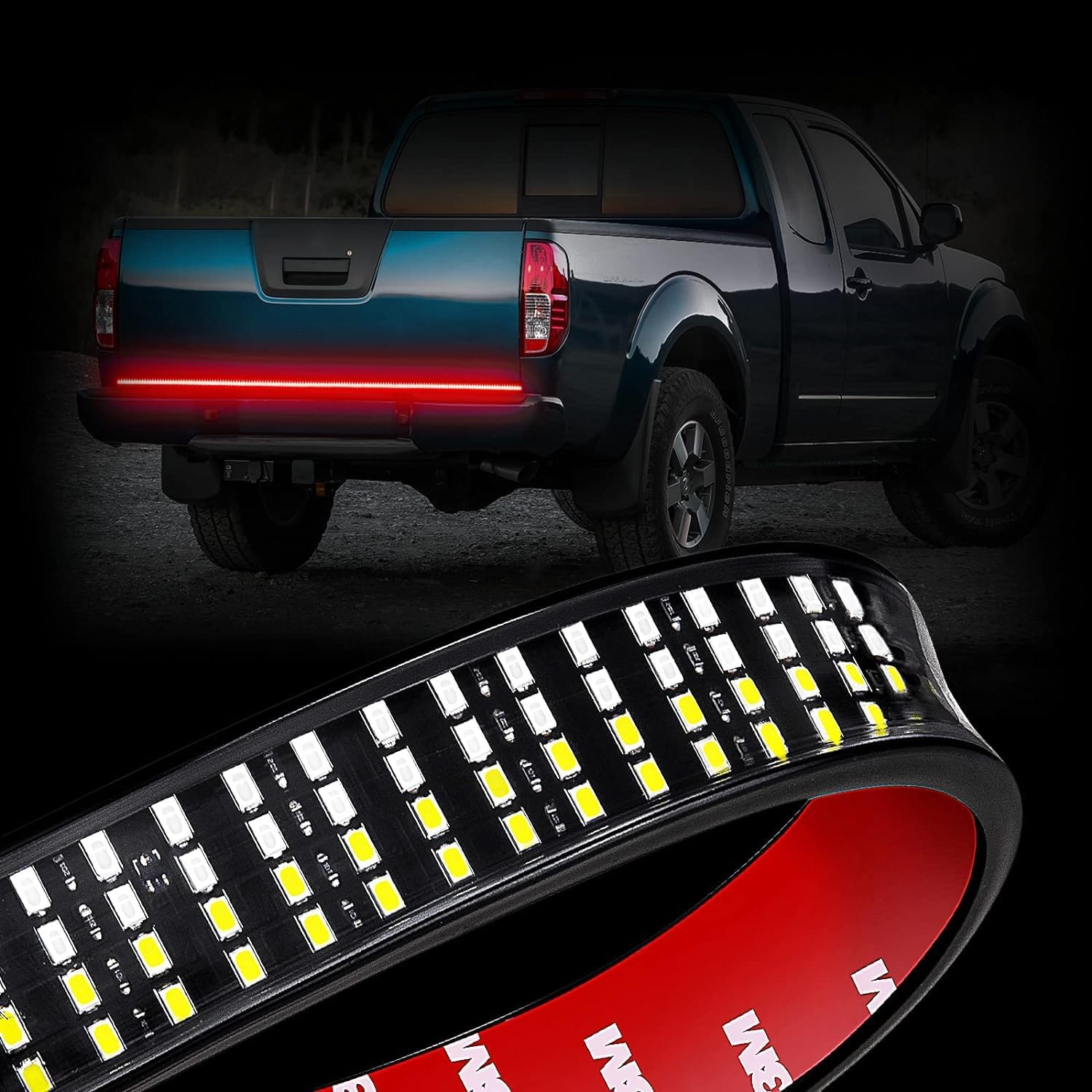 Tailgate Light Bar 60 Inch Quad Row & 3 Color LED Tailgate Light Strip ...