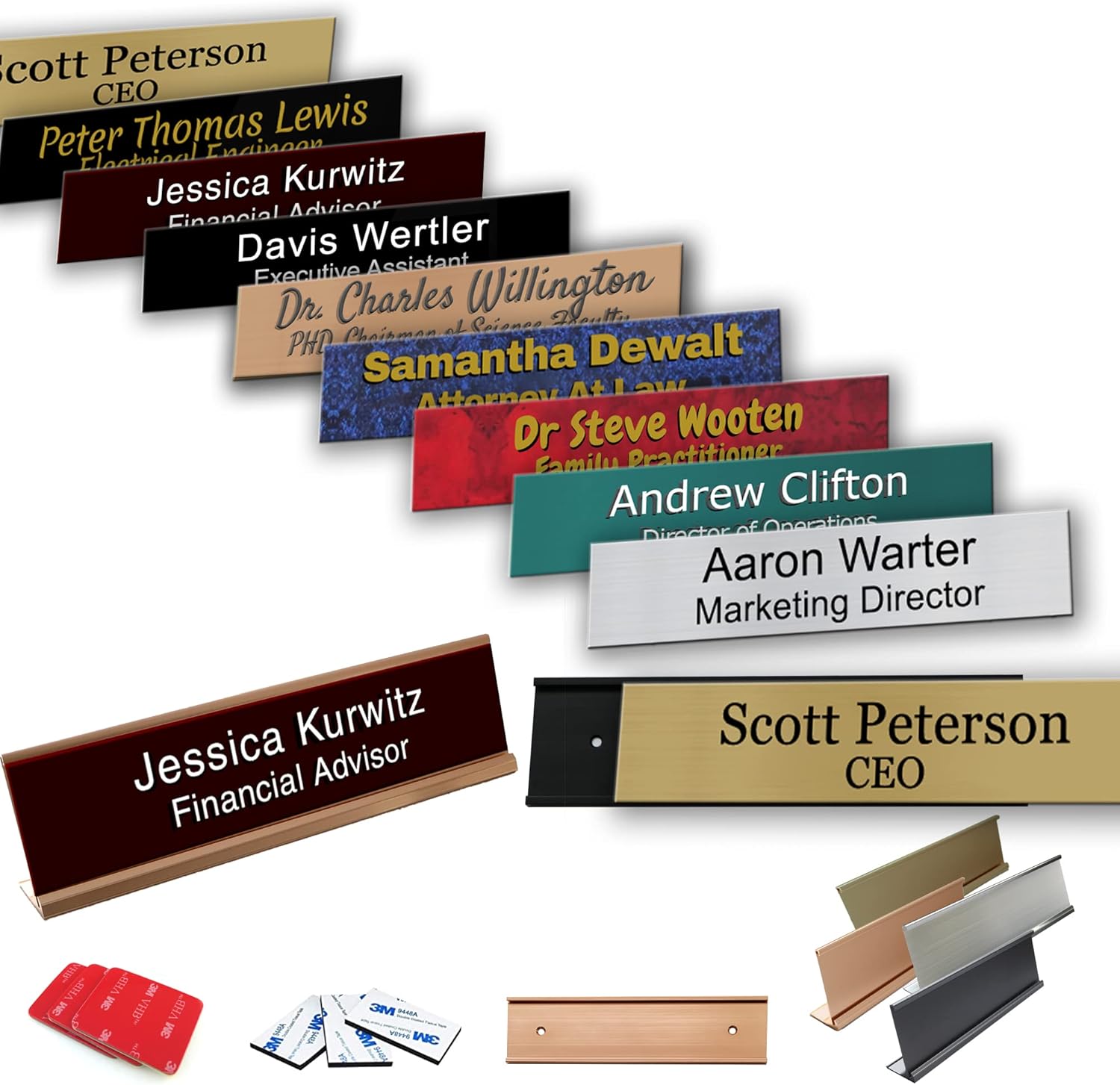 Amazon.com: Office Nameplate – Engraved Custom Name Plate for Desk 2x8 ...