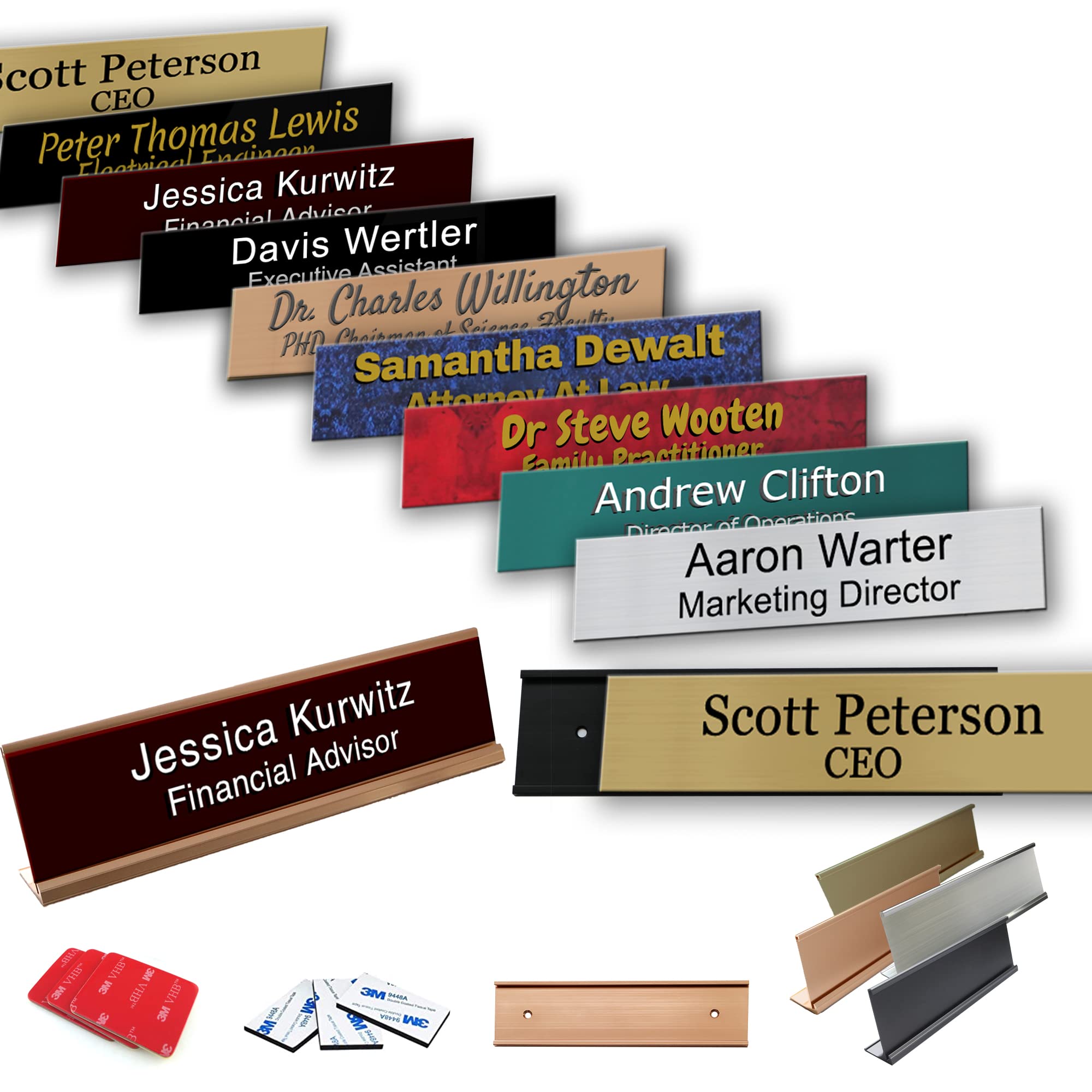 Amazon.com: Office Nameplate – Engraved Custom Name Plate for Desk 2x8 ...