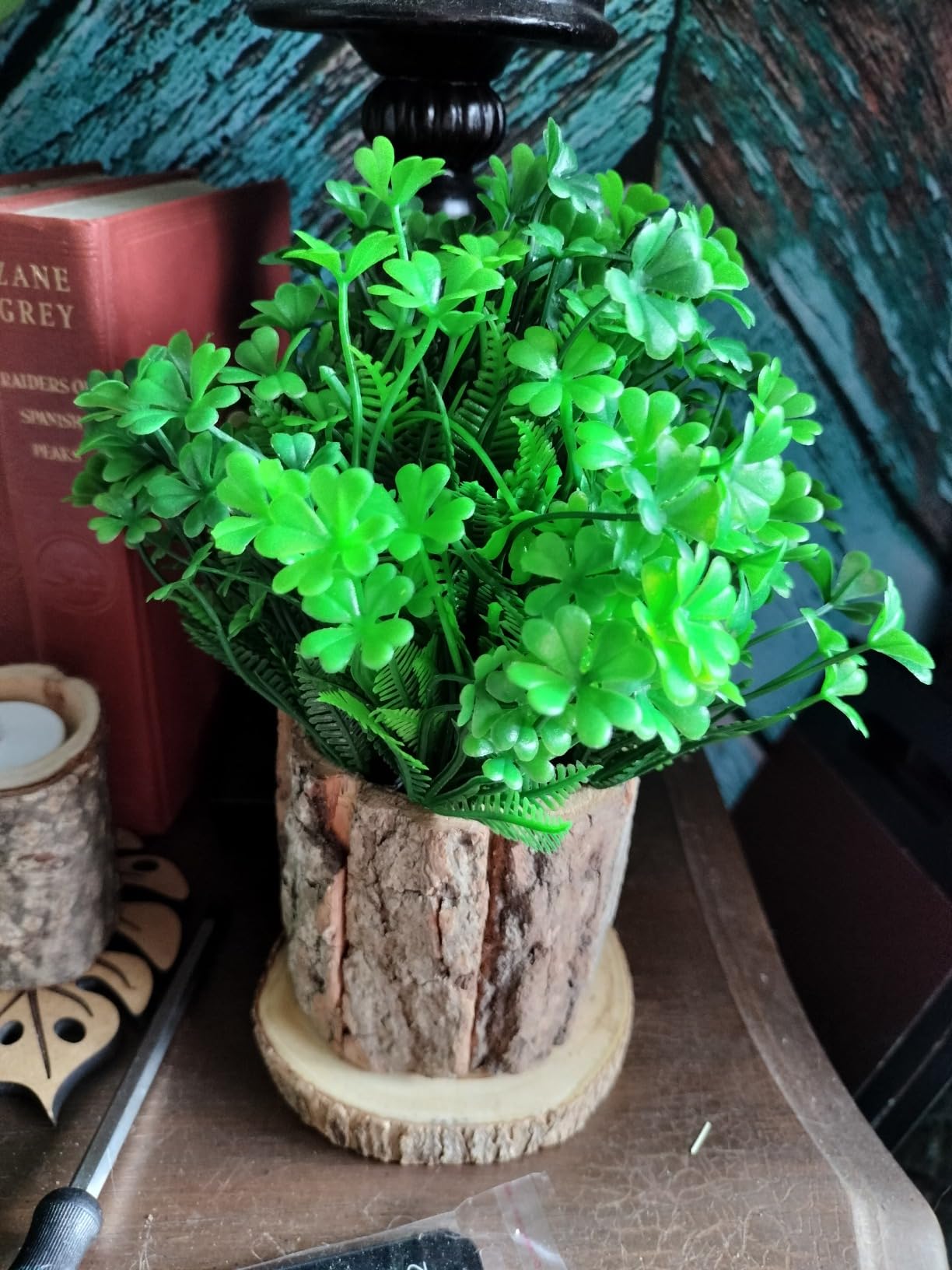 Amazon.com: Hotop 3 Pcs Fake Four Leaf Clover Plants Artificial ...