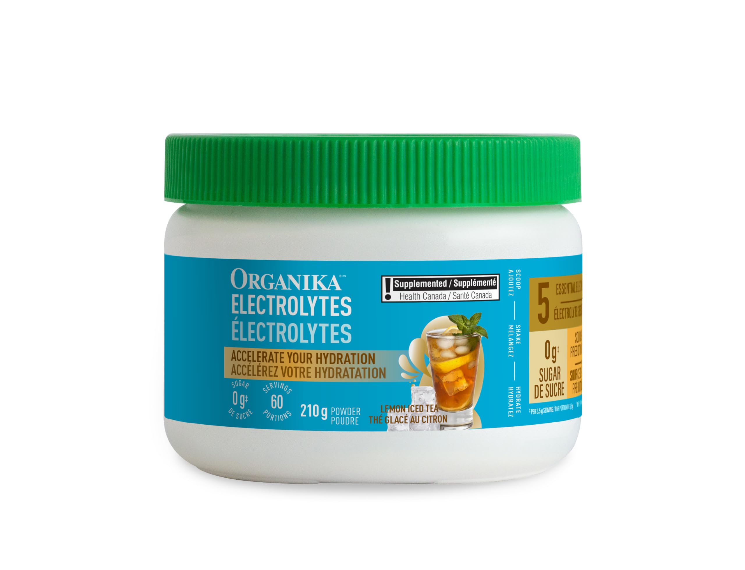 Organika Electrolytes Powder- Lemon Iced Tea- Sugar-Free Hydration and ...