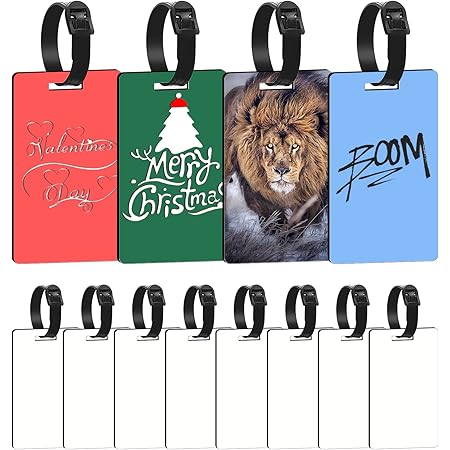 Amazon.com: 30 pcs Sublimation Luggage tag Blanks White Blank Travel ...