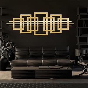 Amazon.com: Square Metal Wall Art, Luxury Modern Metal Wall Art ...