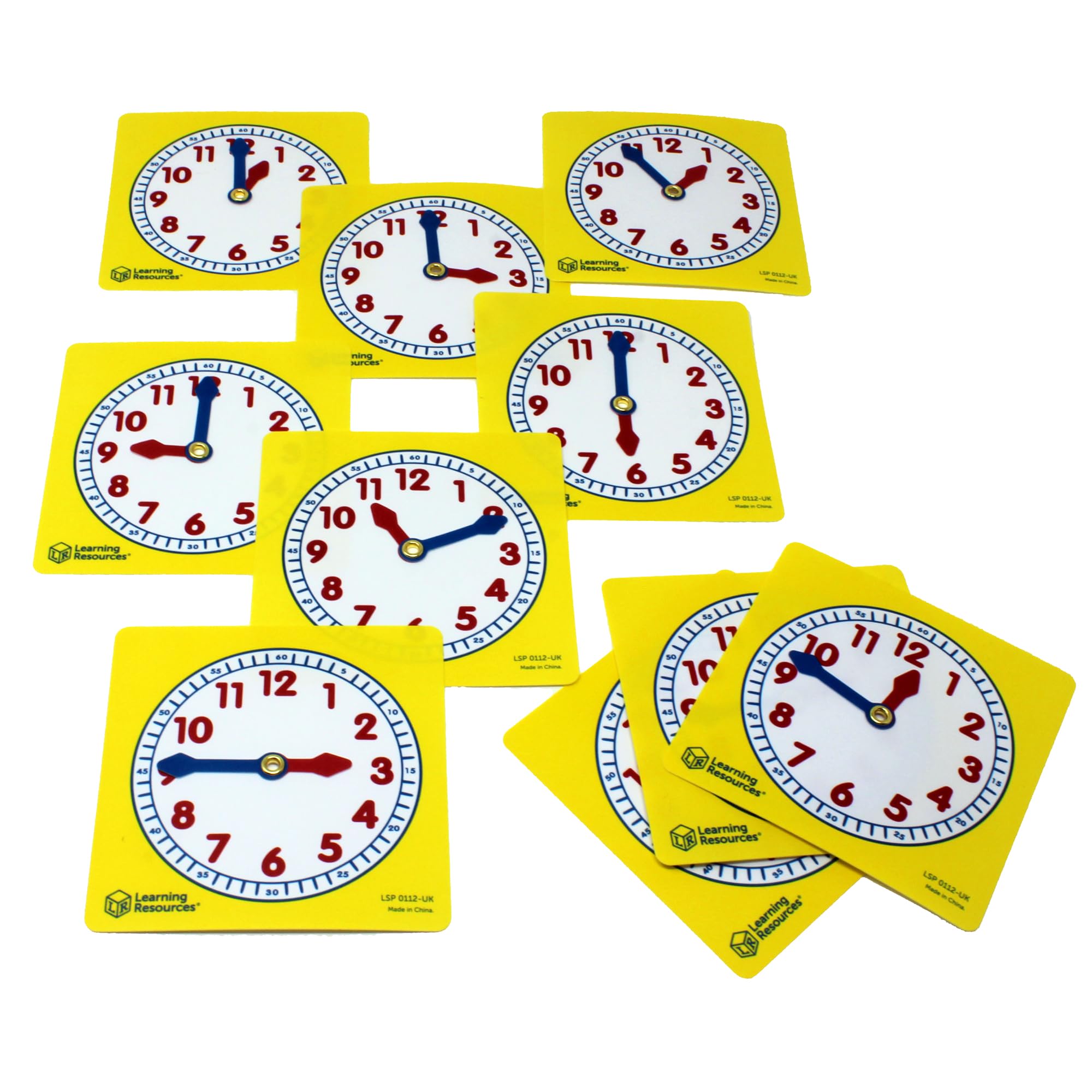 Learning Resources Pupil Clock Dials (Set of 10), Clocks for Kids ...