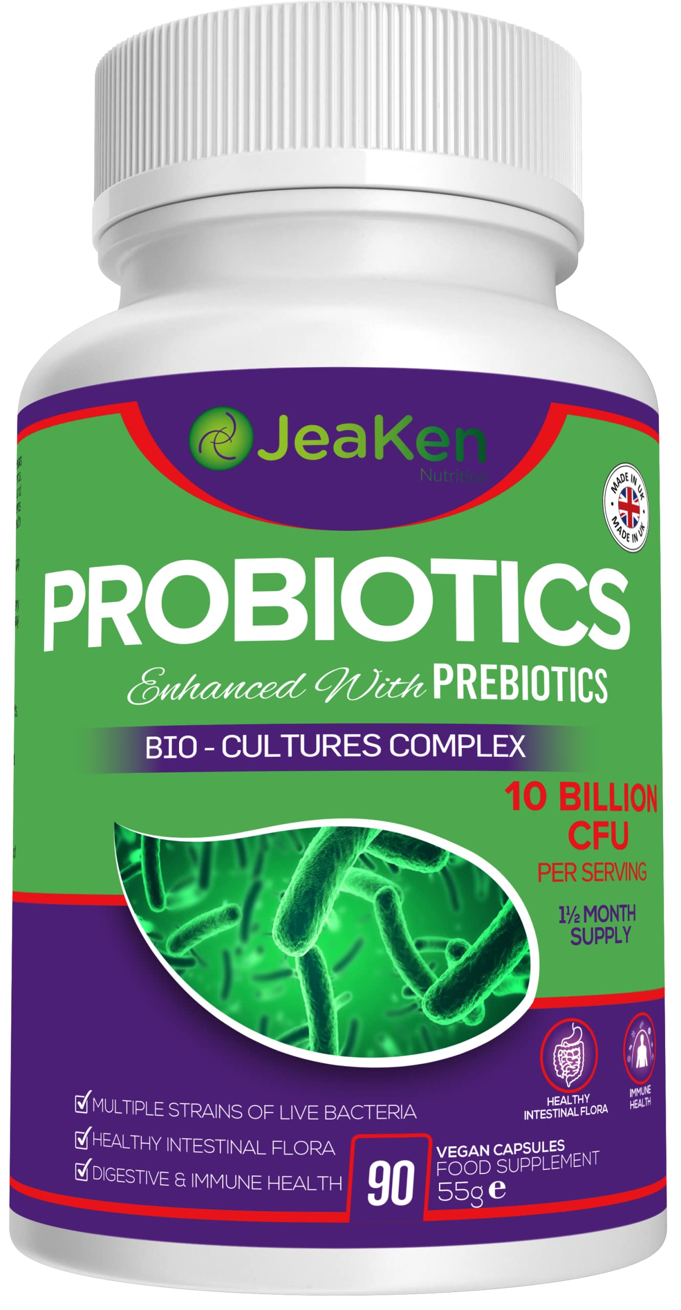 Buy JeaKen - PROBIOTICS for Gut , Prebiotics-Enriched Probiotics for ...