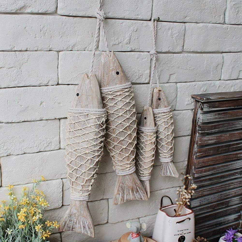 Amazon.com: E-view Antique Wood Fish Decor Decorative Wooden Hanging ...
