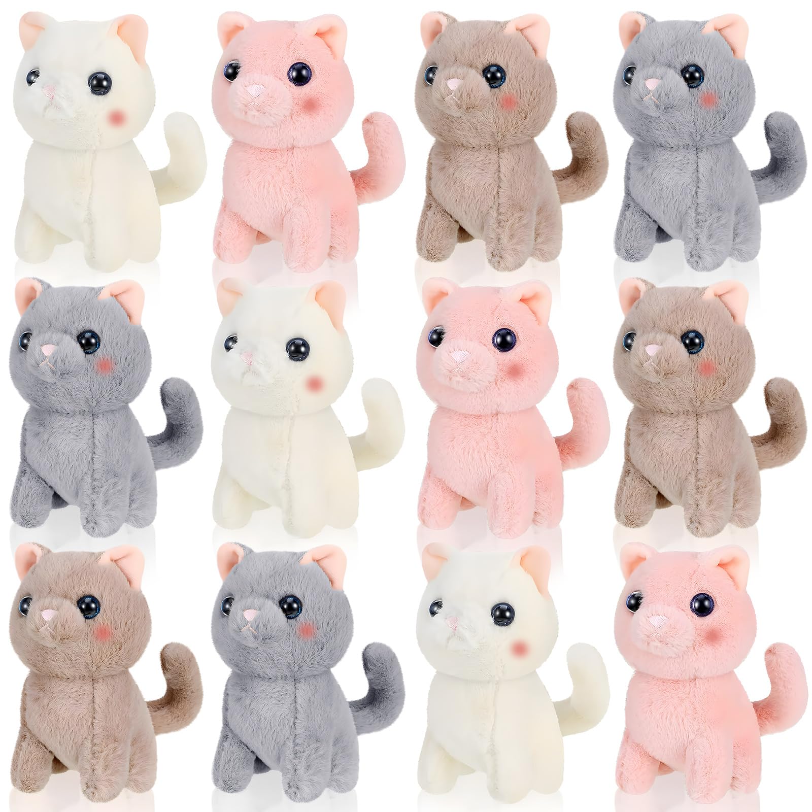 Amazon.com: Wettarn 12 Pcs Cat Dog Plush Keychain Bulk Small Stuffed ...