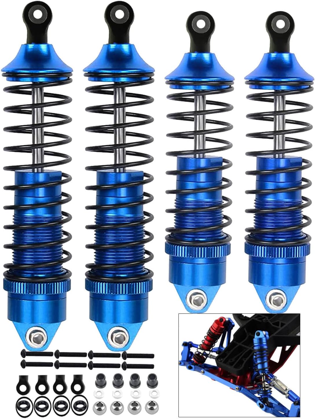 Amazon.com: RCMYou 4PCS Aluminum Front Rear RC Shocks Upgrades Part for ...
