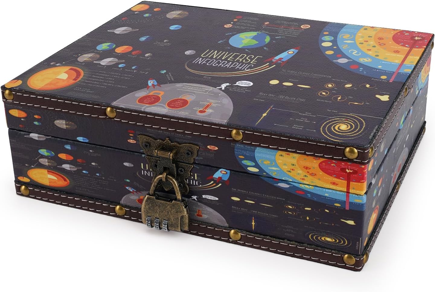 Amazon.com: SICOHOME Large Treasure Chest Wooden Pirate Treasure Box ...