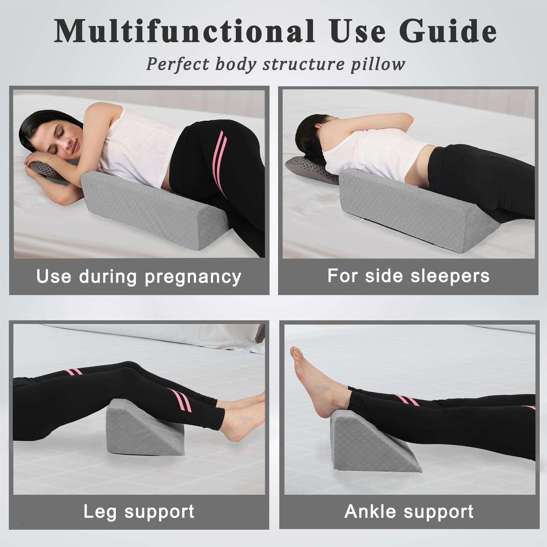 Snapklik.com : Jacobable Bed Wedge Pillow For Side Sleeping Sponge ...