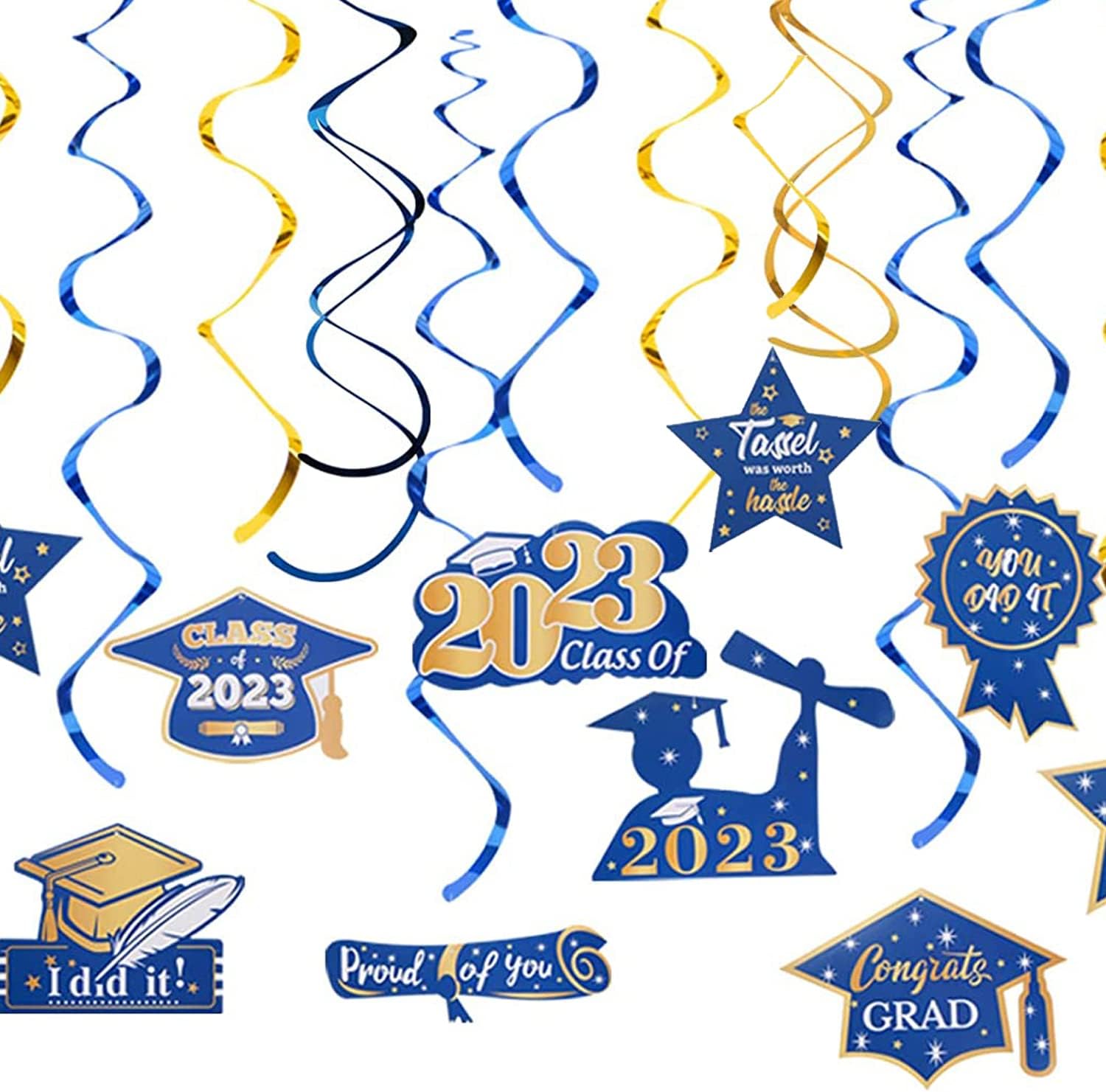 Amazon.com: Graduation Decorations 2023 Congrats Grad Hanging Swirls ...