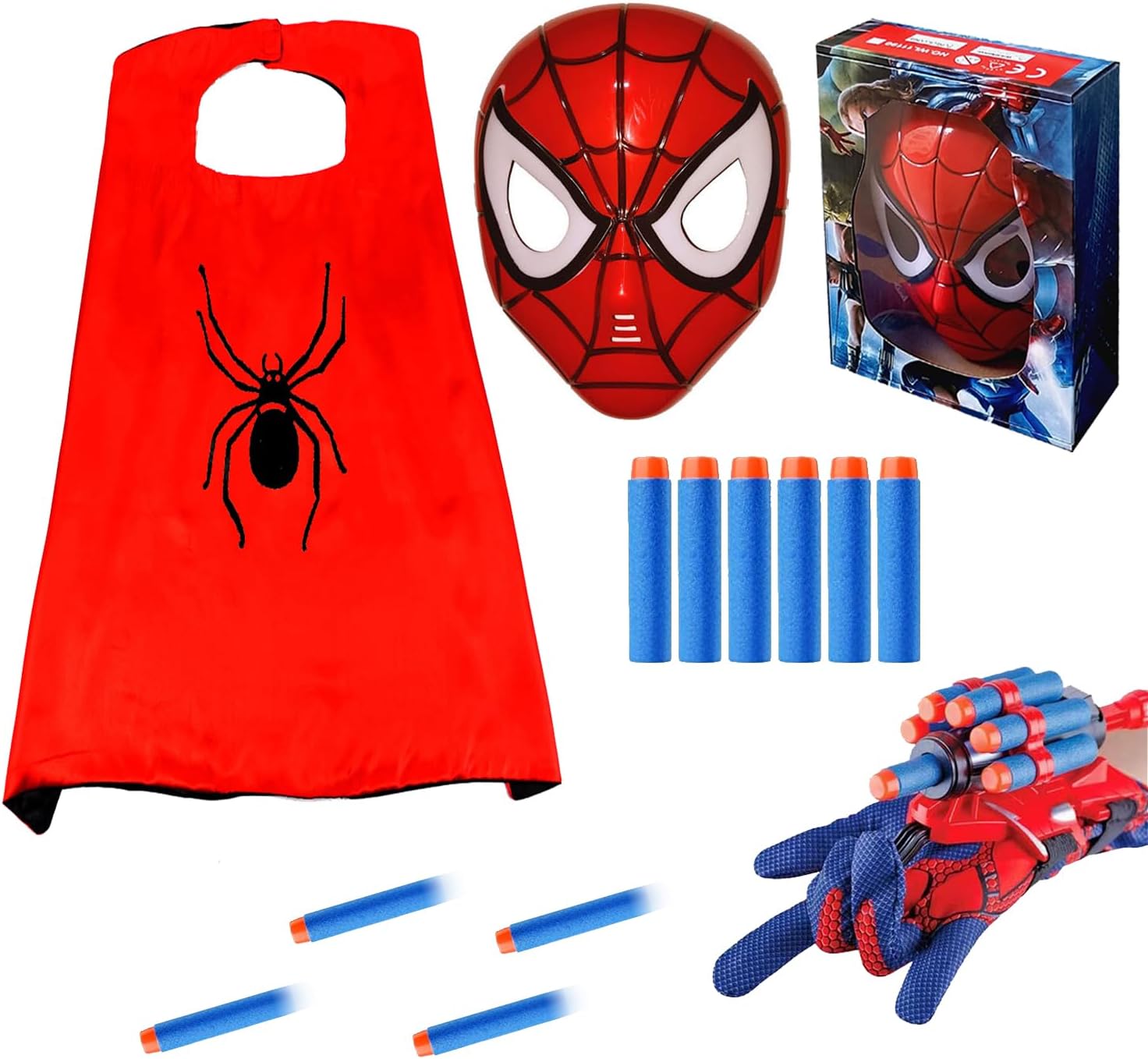 Kids Superhero LED Mask-Cape-Wrist Launcher Superhero Role Play Toy Set ...