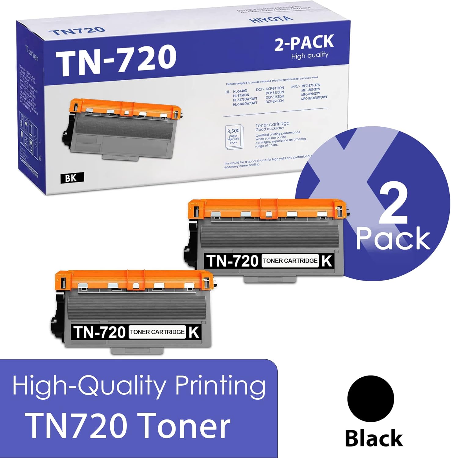 Amazon.com: TN-720 TN720 Black Toner Cartridge 2-Pack Compatible ...