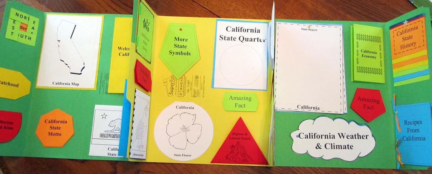 California State History Lapbook - ASSEMBLED | Amazon.com.br