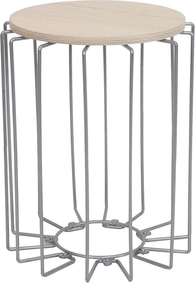 Amazon.com: Sunnydaze 17.75-Inch H Indoor Wire End Table with Faux ...