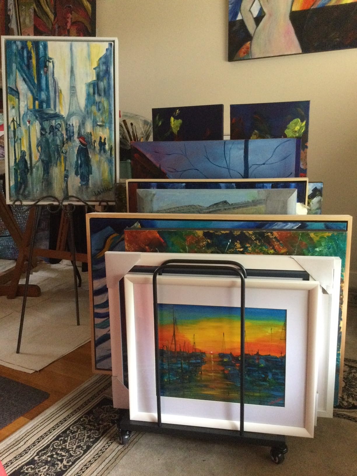 mosegor Iron art storage easel， Canvas Storage Rack, Art Drying ...