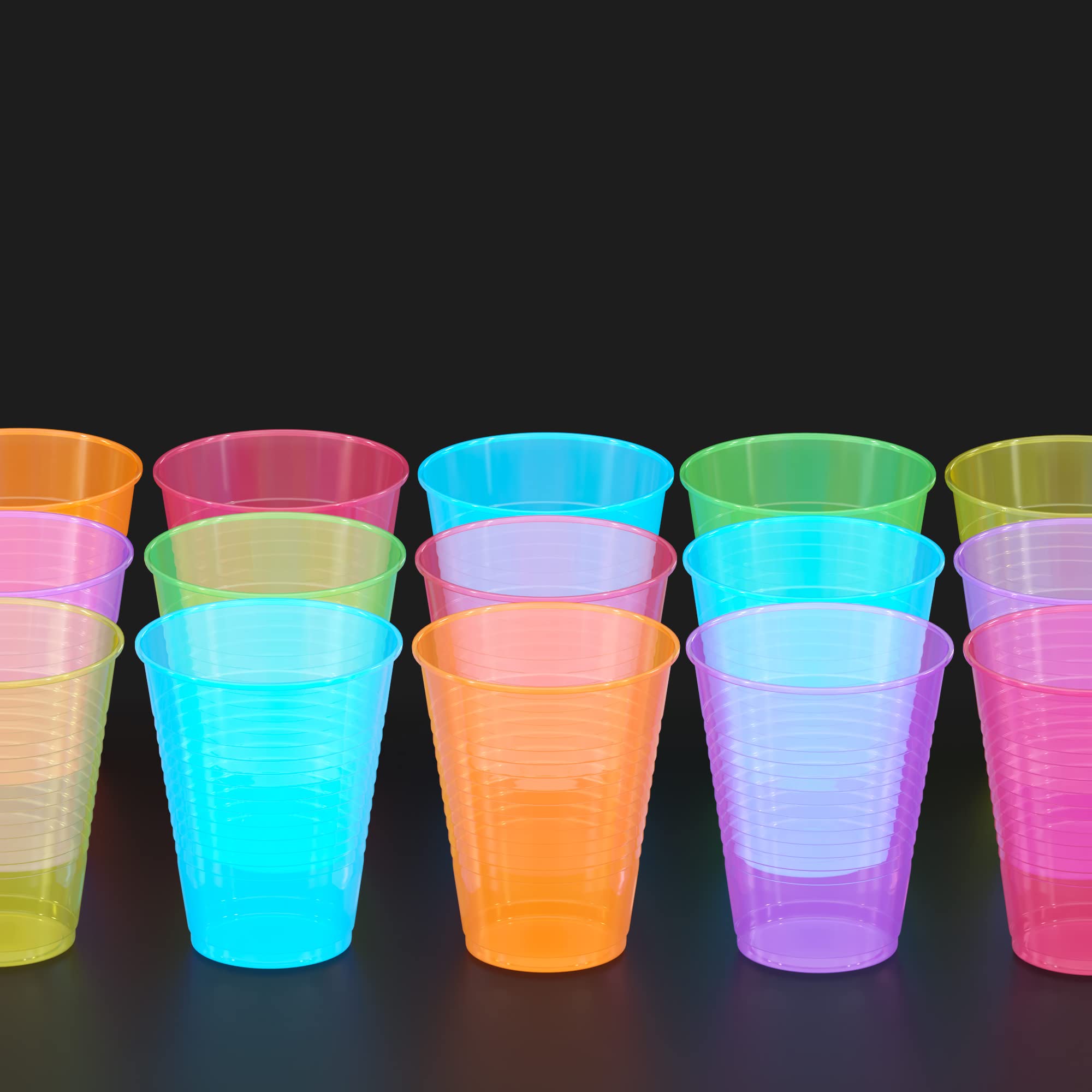 Snapklik.com : Blacklight Party Glow Cups - 240 Pack 12 Oz - Assorted ...