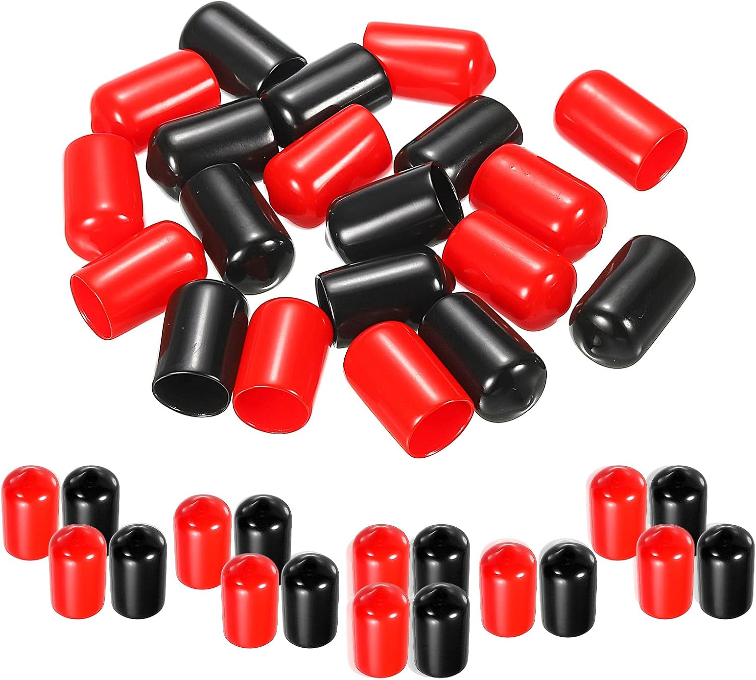 MECCANIXITY 20pcs Rubber End Caps Cover Assortment 1/2 inch(12mm) PVC ...