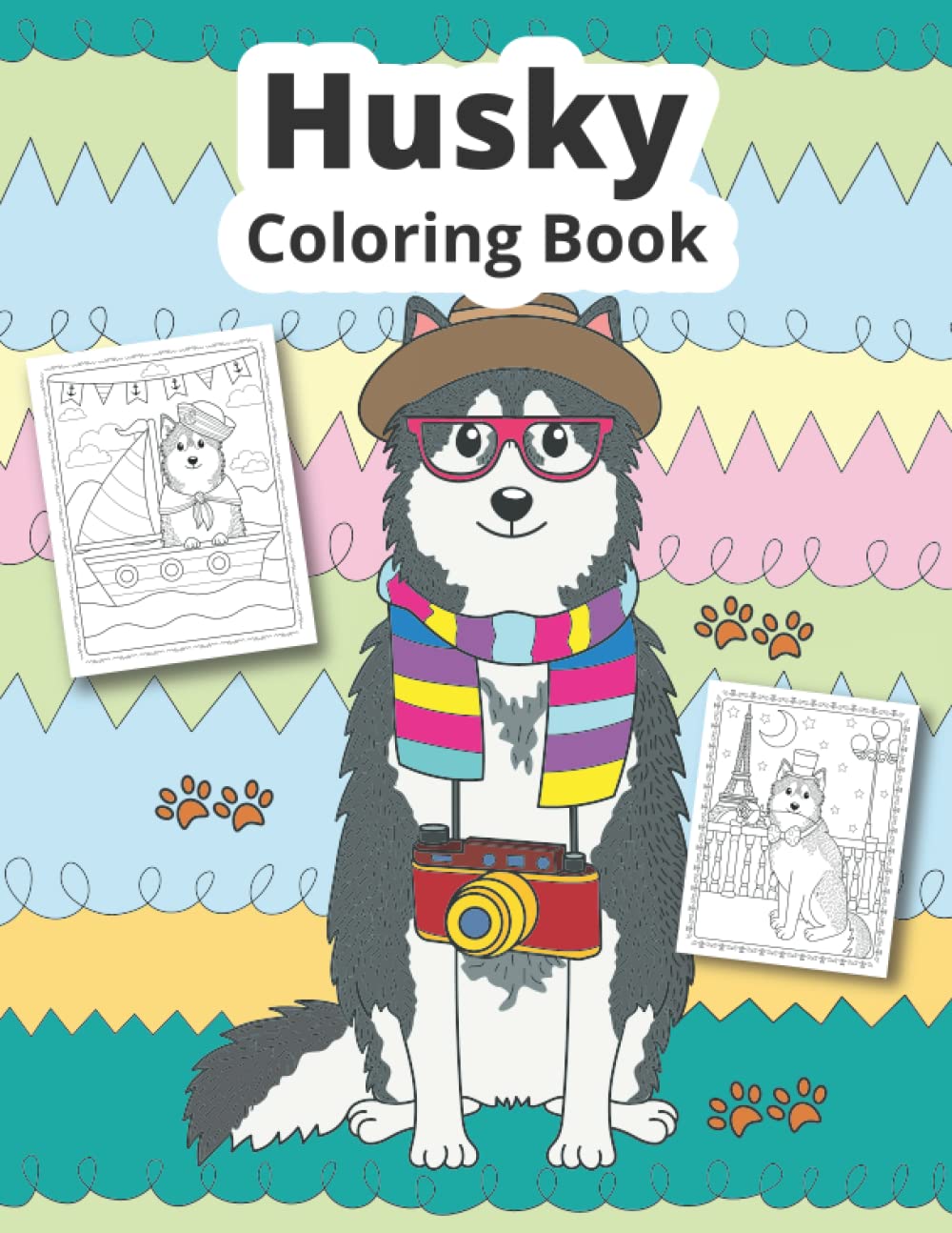 Husky Coloring Book: Siberian Husky coloring book for kids: Wintoloono ...