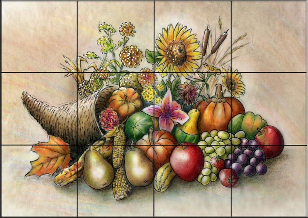 Ceramic Backsplash Tile Mural Fruit Vegetable Food Kitchen/Bathroom ...