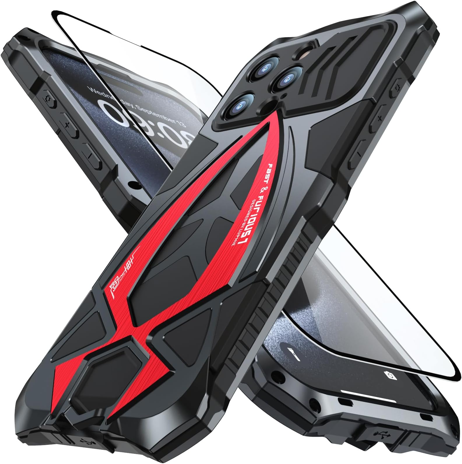 Amazon.com: Newhalper for iPhone 15 ProMax Case Metal,Built-in Screen ...