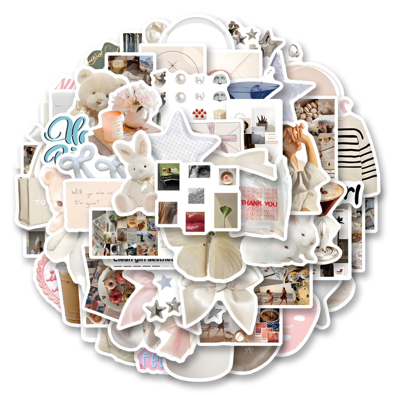 Amazon.com: 67pcs Clean Girl Sticker Decals Aesthetic Waterproof Vinyl ...