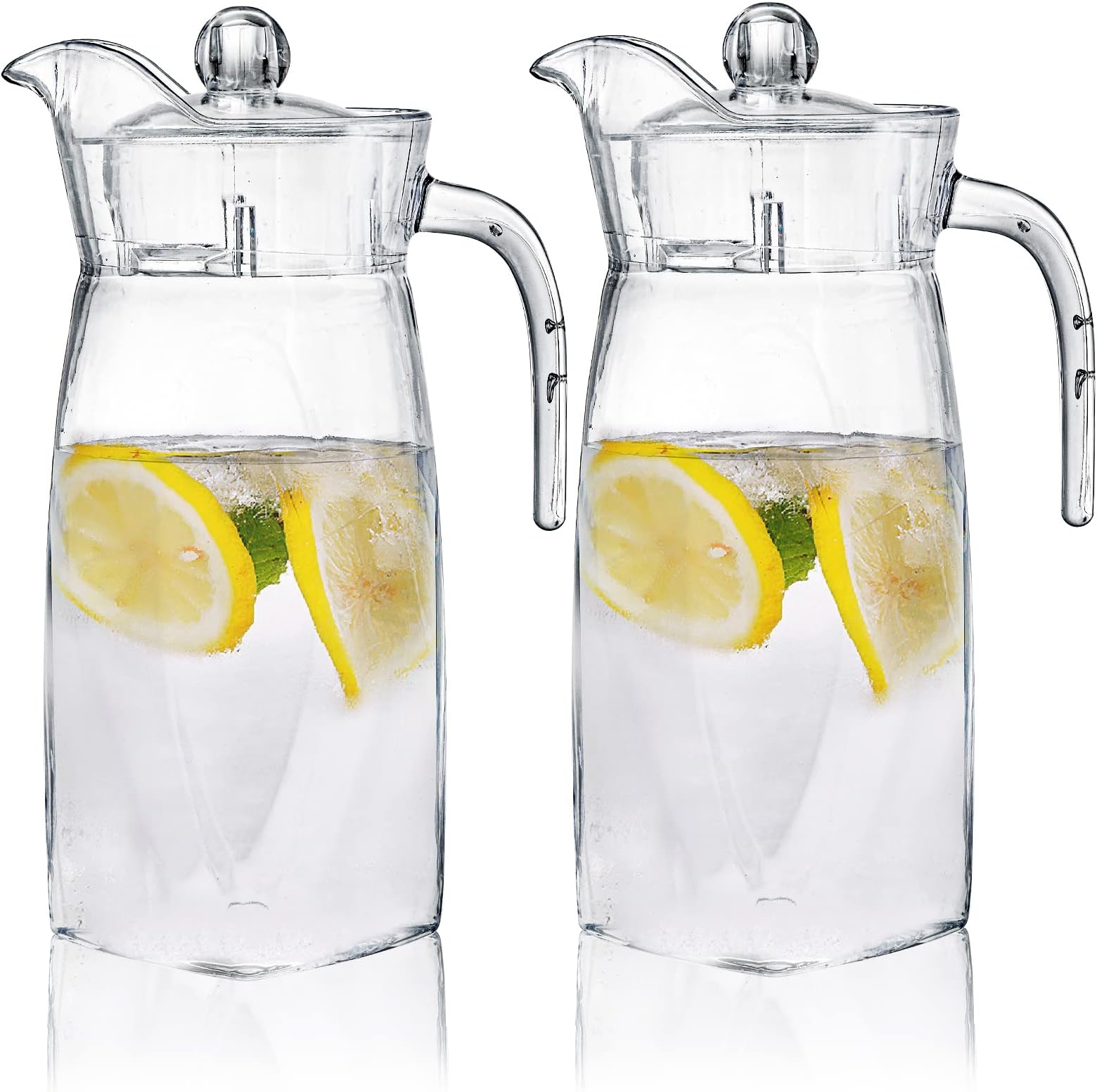 Amazon.com: Elsjoy 2 Pack 42 Oz Acrylic Pitcher with Lid and Spout ...