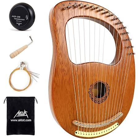 Amazon.com: Lyre Harp, 16 Metal String Mahogany Plywood Body String ...
