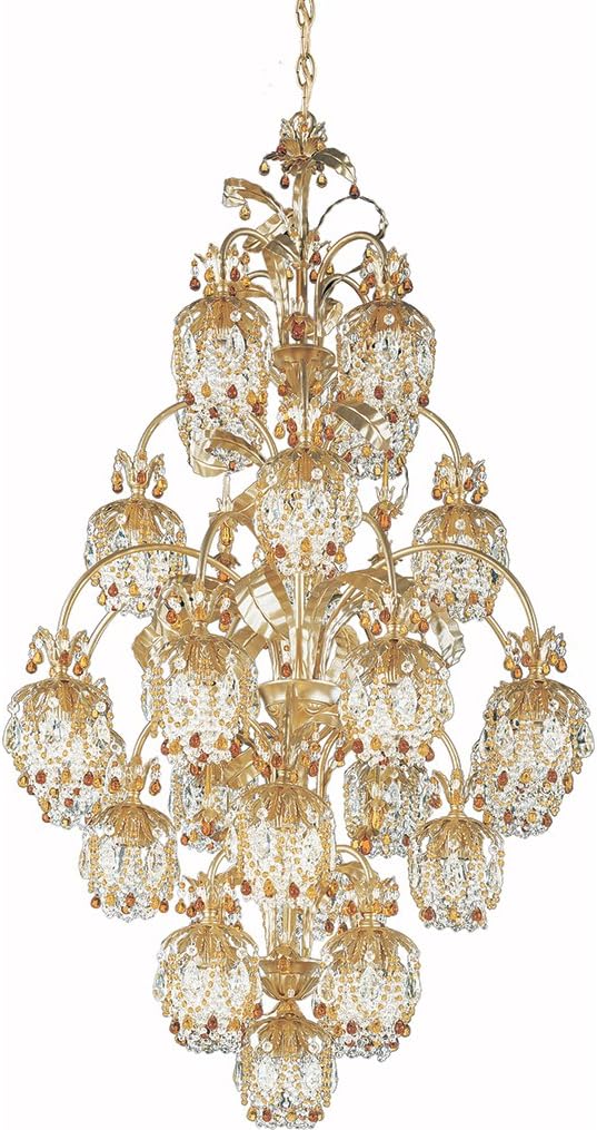 Schonbek 1275-23PK Swarovski Lighting Rondelle Chandelier, Etruscan ...