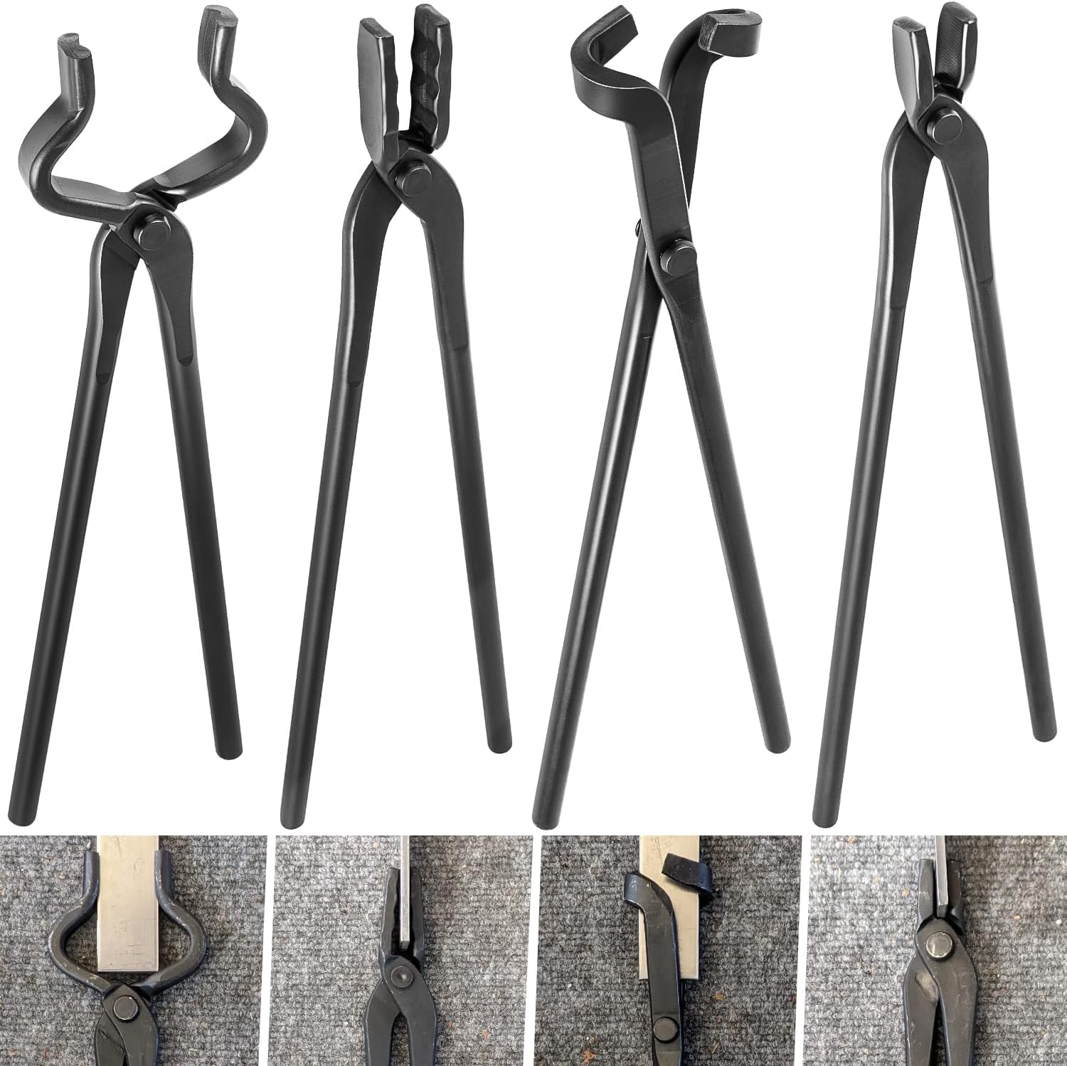 Amazon.com: PIILOO Blacksmith Bladesmith Tongs - 5PCS Set: V-Bit Bolt ...