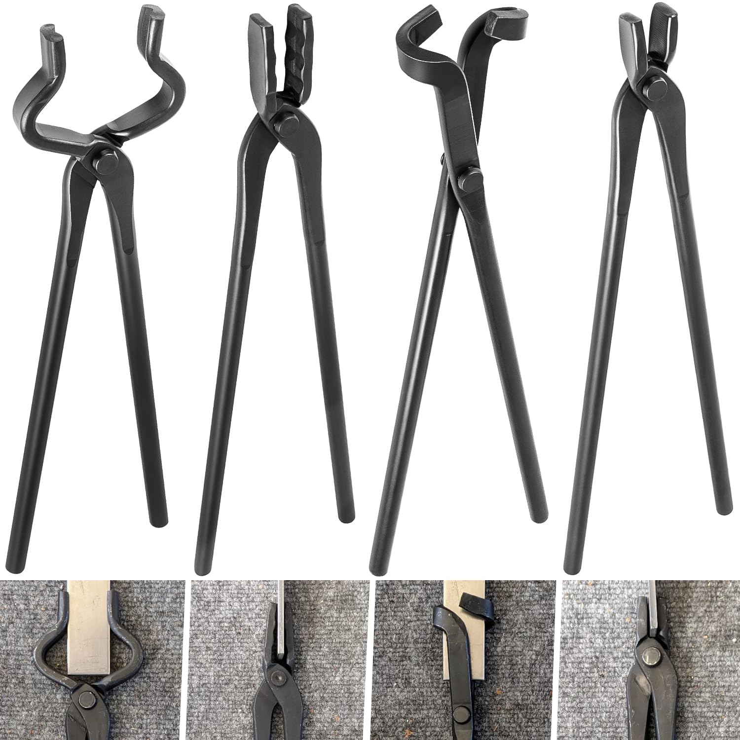 Snapklik.com : Blacksmith Forging Tongs Knife Making Tongs Set Fire ...