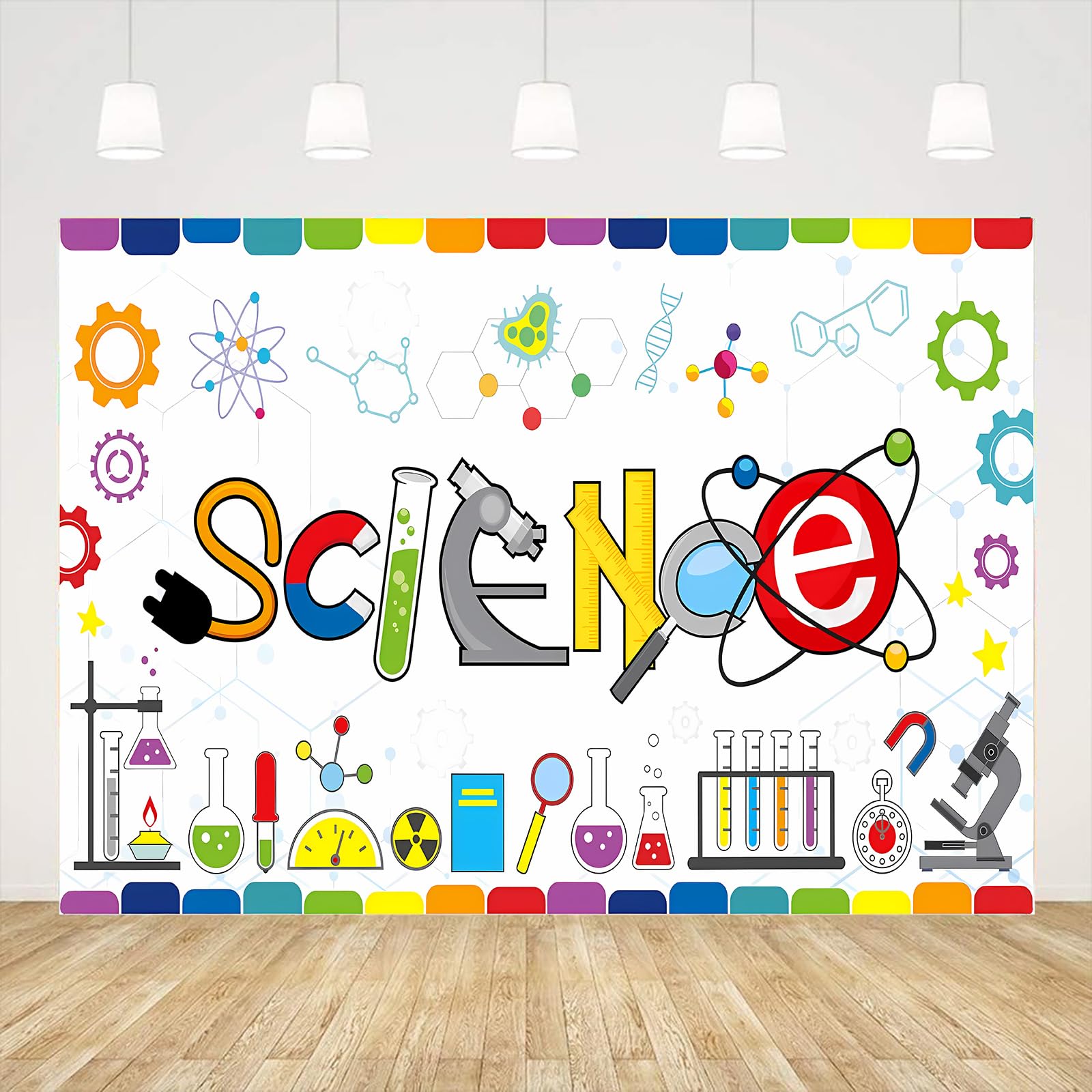 Amazon.com : Science Party Backdrop Decorations - Chemical Science ...