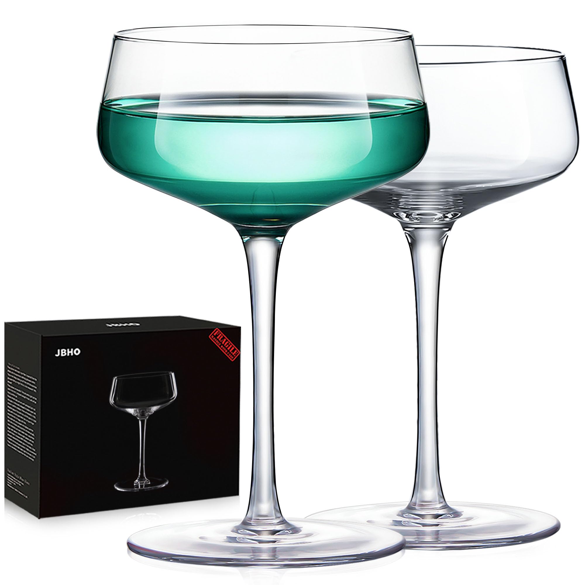 Snapklik.com : Martini Glasses, Lead-Free Crystal Coupe Glasses Set Of ...