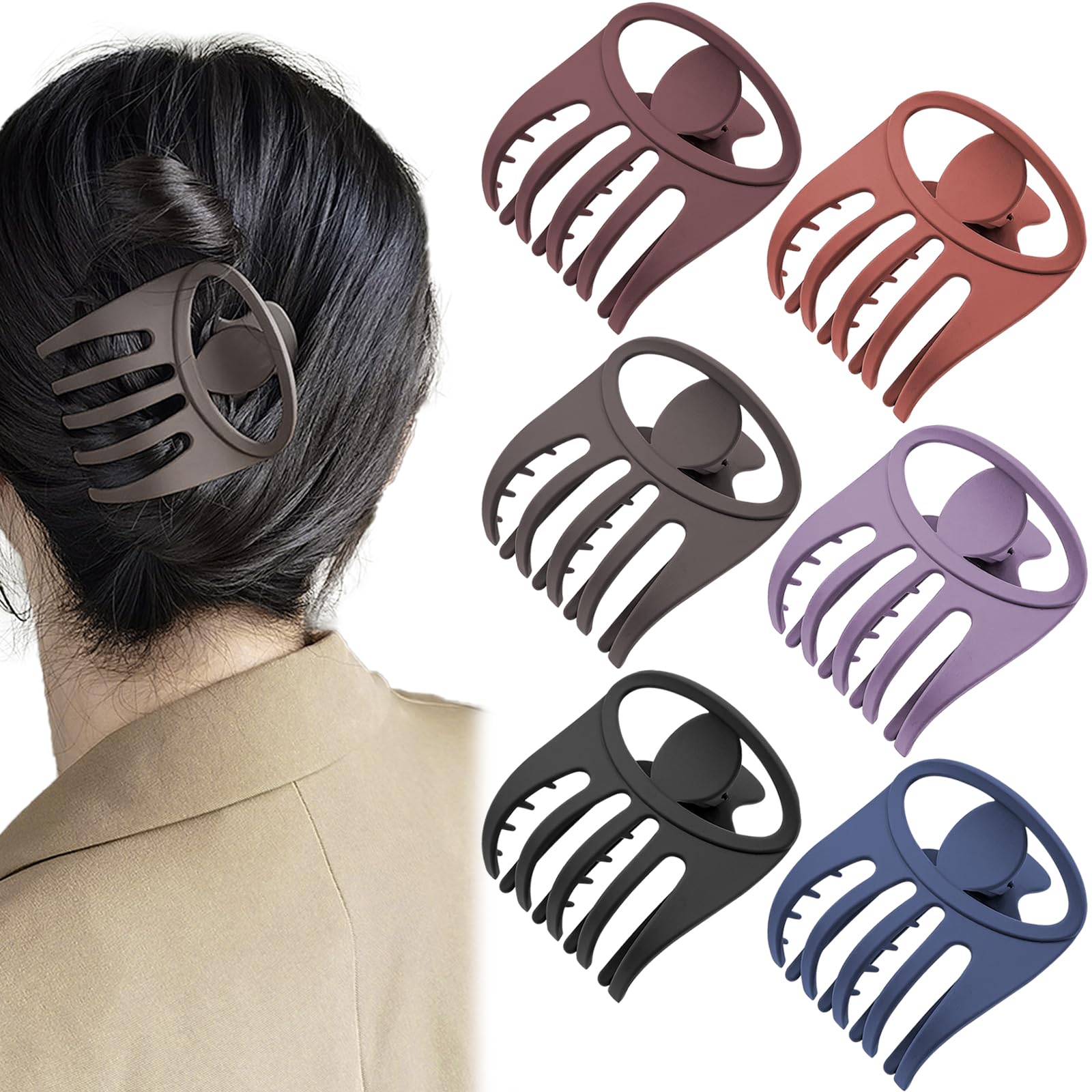 Amazon.com : 6 Pcs Flat Alligator Hair Claw Clips, 2.95 Inch French ...