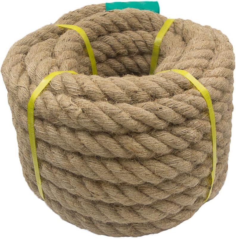Aoneky Jute Rope - 14/16/20 /25/30/ 40/50mm Heavy Duty Twisted Natural ...