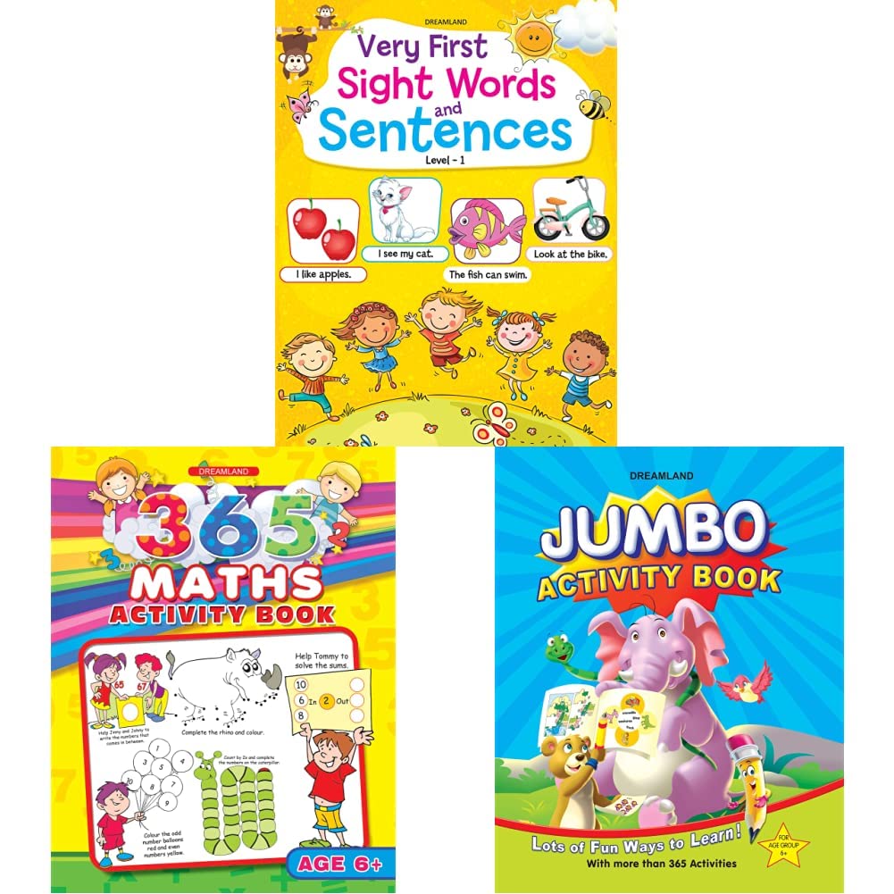 Buy Very First Words Sentences Level - 1+365 Math Activity+Jumbo Activity Book (Set Of 3 Books ...