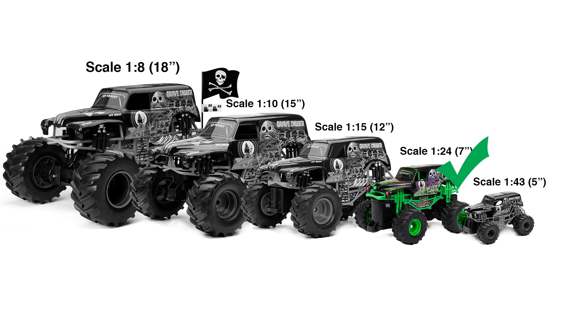 New Bright Rc Grave Digger Monster Jam Grave Digger Trax Buy At