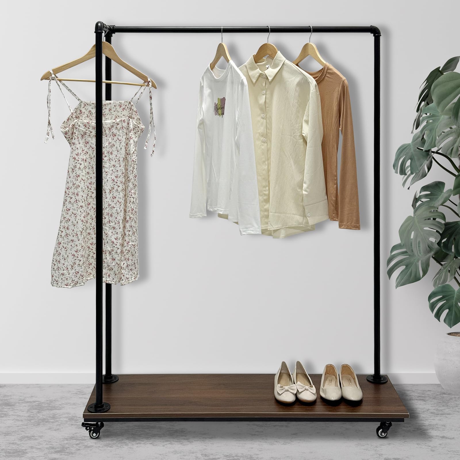 Snapklik.com : JIANZHUO Industrial Pipe Clothing Rack On Wheels,Vintage ...