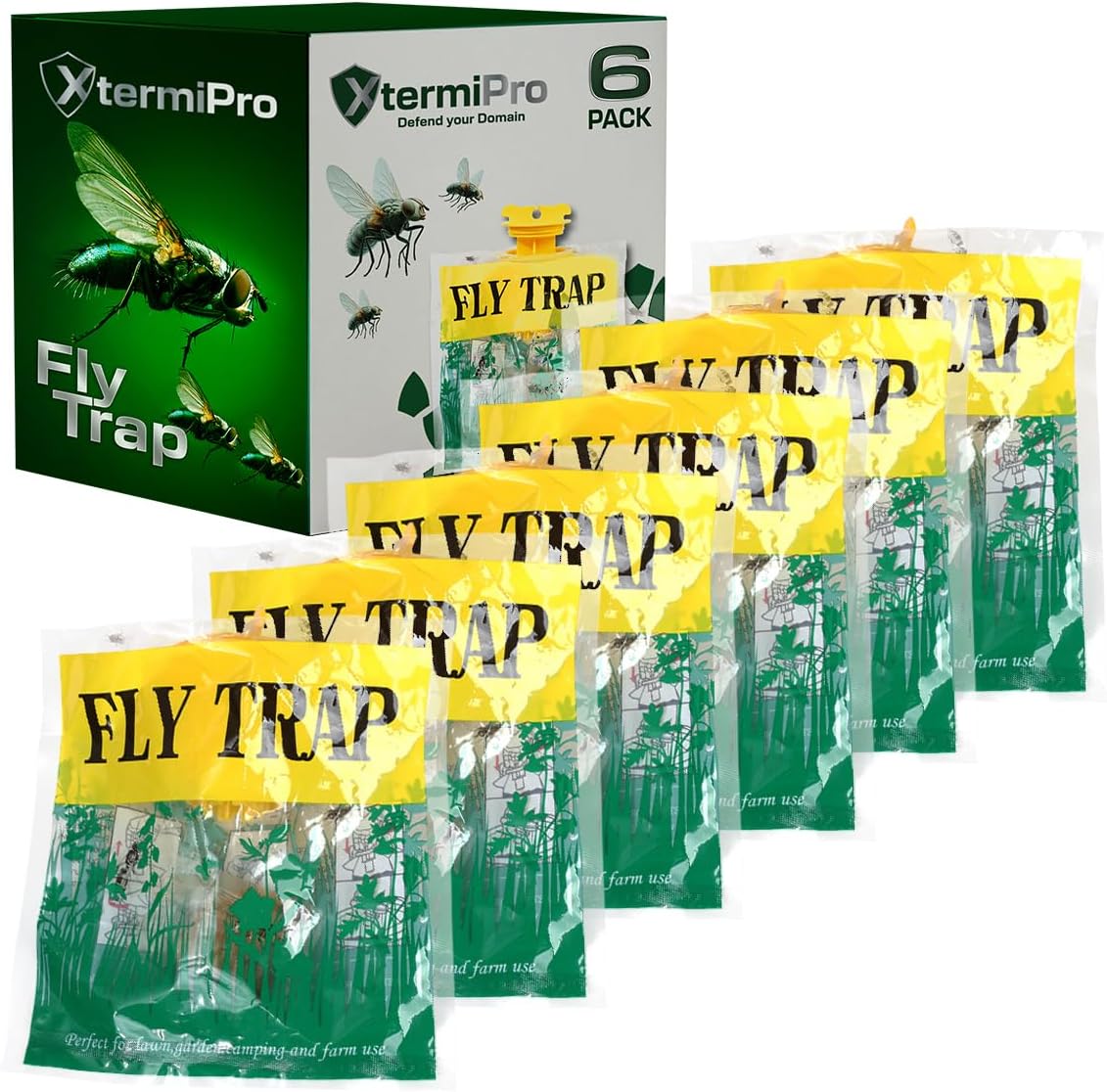 Amazon.com : Fly Bags 6 Pack | Disposable Fly Traps Outdoor | Effective ...